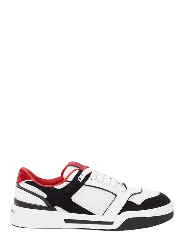 Dolce & Gabbana Roma Leather-trimmed Sneakers - White