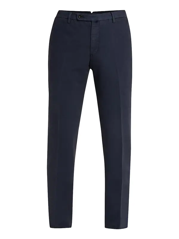 Incotex Cotton Doeskin Trousers - 821blu Scuro