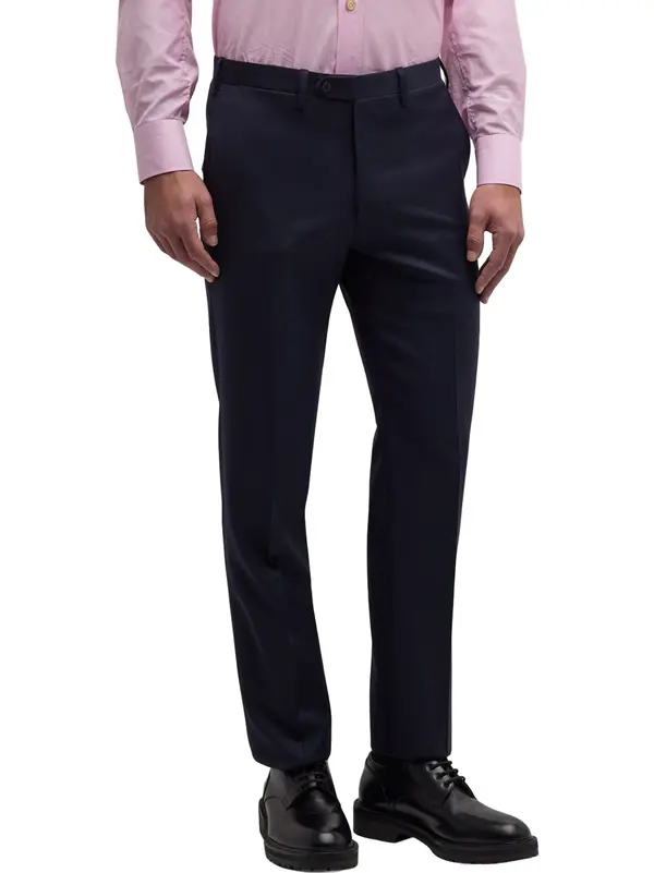 Kiton Solid Twill Trousers - Navy