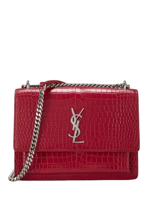 Saint Laurent Embossed Leather Sunset - Red