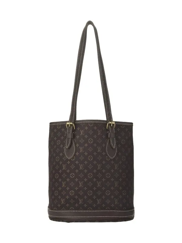 LOUIS VUITTON Monogram Mini Lin Bucket Bag - Brown