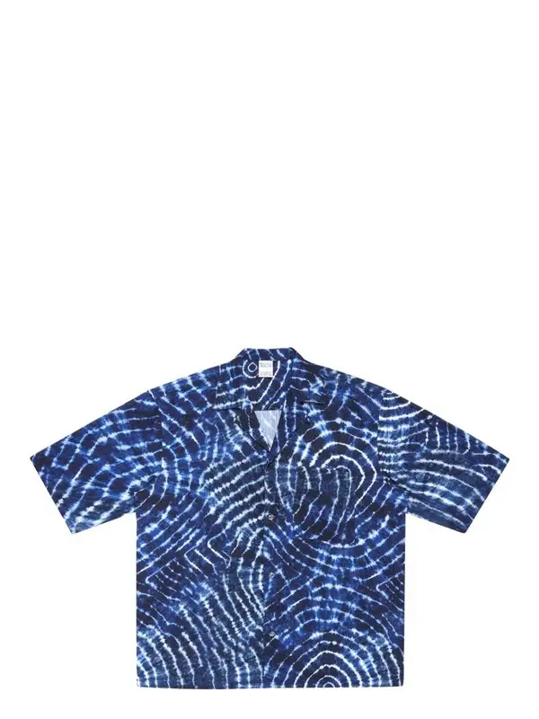 COUNTY OF MILAN Aop Soundwaves-print Shirt - Blue