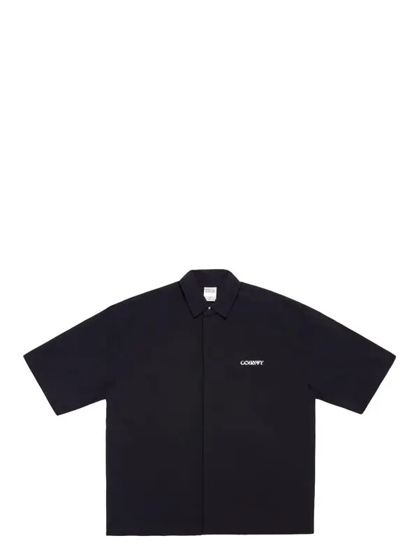 COUNTY OF MILAN Logo-print Short-sleeve Shirt - Black