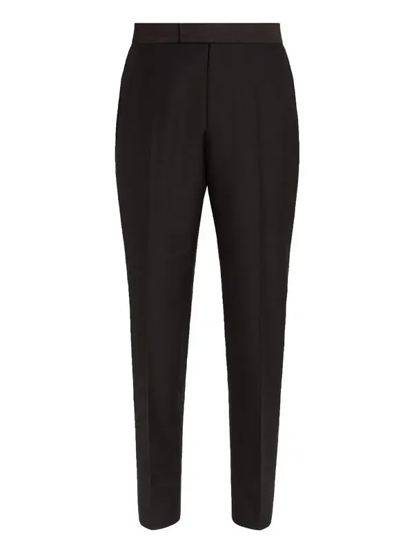 Zegna Wool-mohair Tailored Trousers - Black