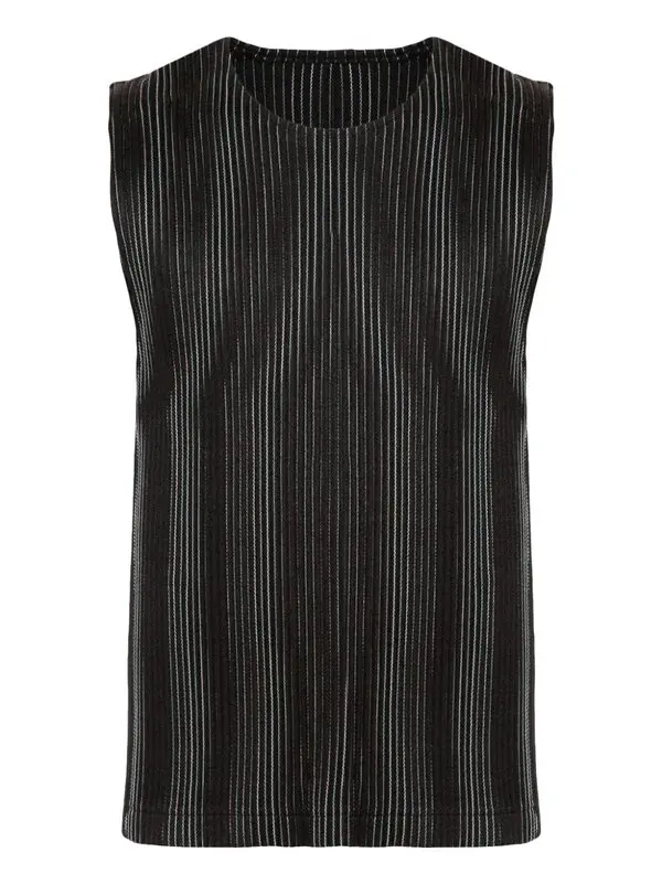 Issey Miyake Pleated Tank Top - Black