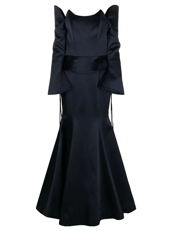 BAZZA ALZOUMAN Off-shoulder Gown - Blue