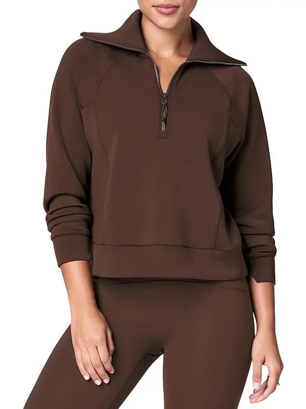 Spanx Airessentials Half Zip - Espresso