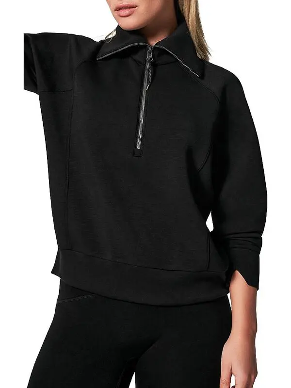 Spanx Airessentials Half Zip - Very Black