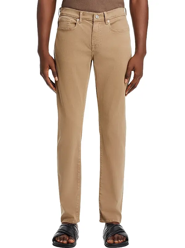 FRAME L'homme Slim Brushed Twill Pants - Dark Khaki