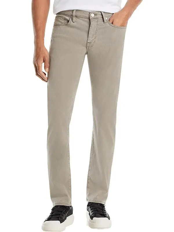 FRAME L'homme Slim Brushed Twill Pants - Stone Gray