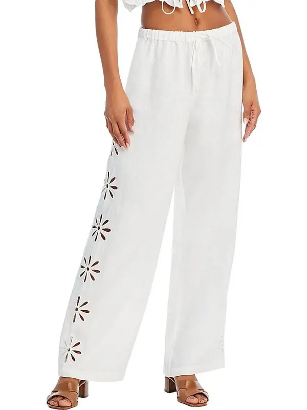 Rails Emmie Linen Eyelet Pants - White Eyelet