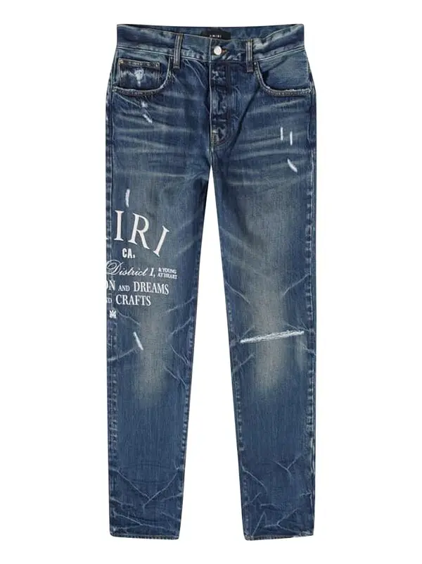 Amiri Arts District Embroidered Jeans - Blue