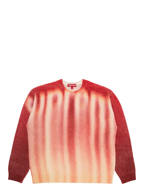 Supreme Blurred Logo Crewneck Sweater - Red