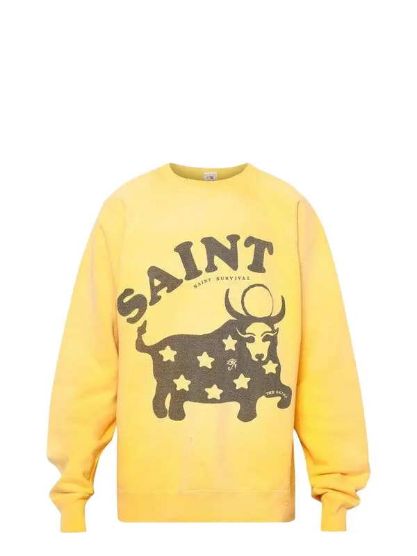 SAINT MXXXXXX Cow Crewneck Sweatshirt - Yellow