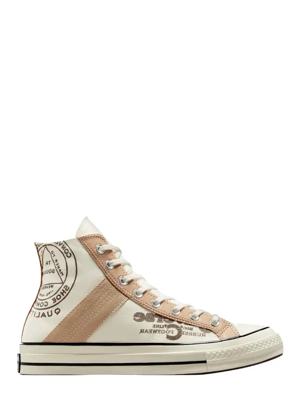 CONVERSE Chuck 70 Leather Overlay High-top Sneakers - Cream