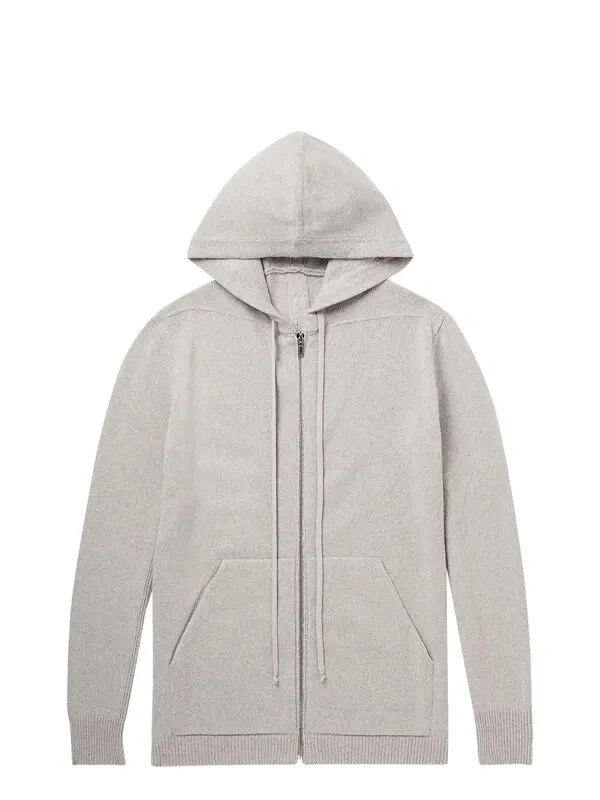 Rick Owens Recycled Cashmere Zipped Hoodie - White