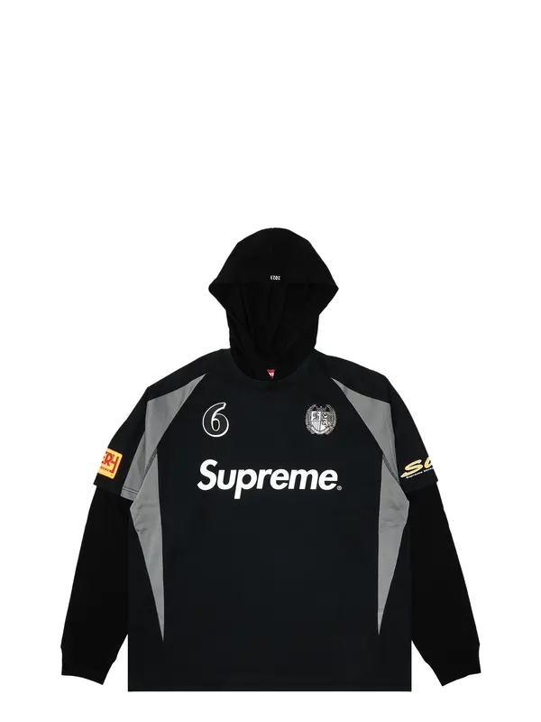 Supreme Hooded Soccer Jersey - Black