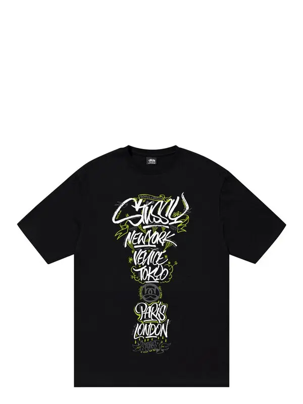 StÜssy X Born X Raised Handstyles Tee - Black