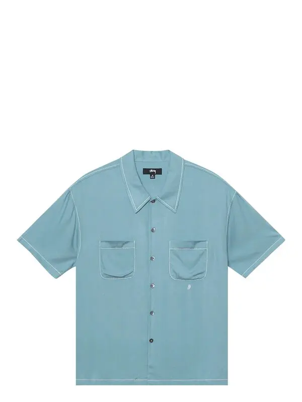 StÜssy Contrast Pick Stitched Shirt - Blue