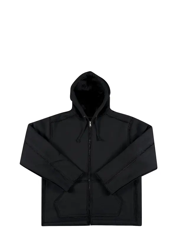 Supreme Faux Shearling Hooded Jacket - Black