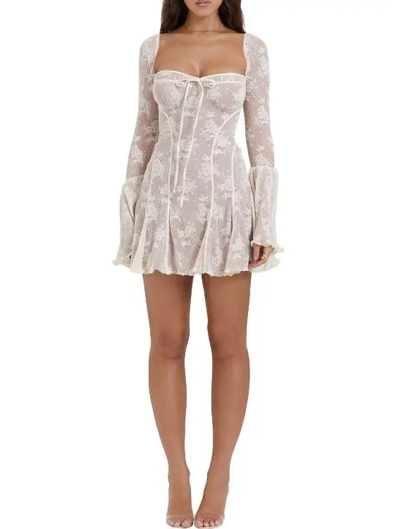 House Of Cb Analissa Lace Minidress - Cream