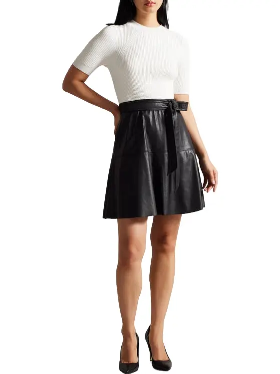 Ted Baker London Olivia Mixed Media Mini Dress - Black