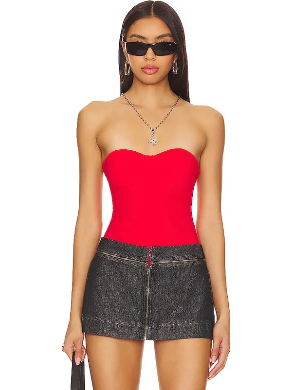 Superdown Stef Bustier Bodysuit - Red