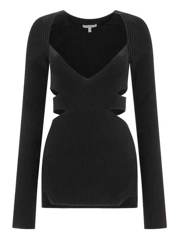 NENSI DOJAKA Ribbed Long Sleeve Top - Black