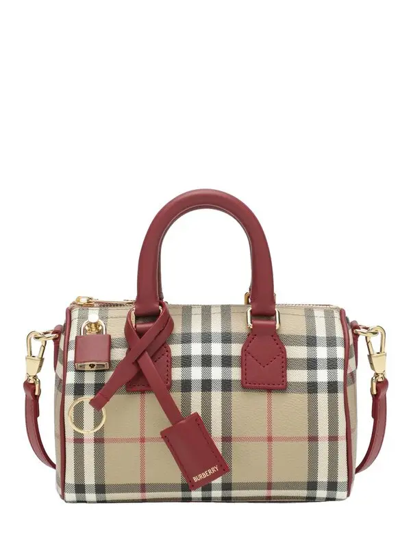 Burberry Mini Check Bowling Bag - Beige