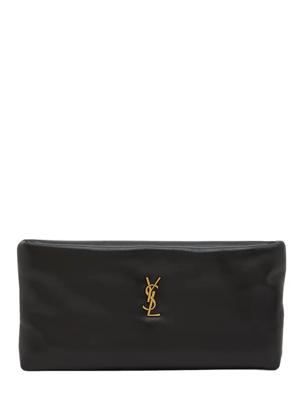 Saint Laurent Calypso Ziptop Clutch Bag - Black