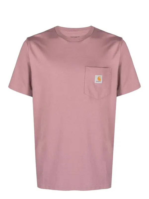 Carhartt Work In Progress Logo-patch Cotton T-shirt - Pink