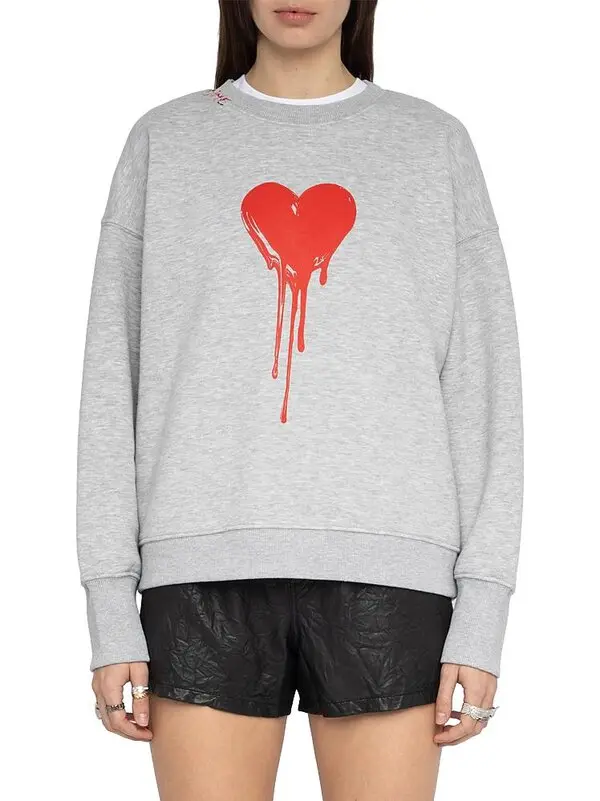 Zadig&Voltaire Oscarpmo Flowing Heart Sweatshirt - Gris Chine
