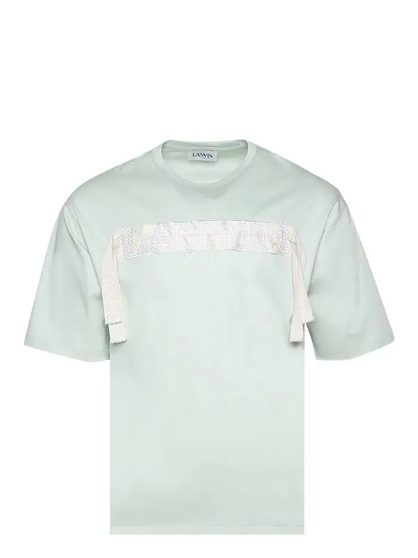 LANVIN Curb Embroidered T-shirt 'sage - Green