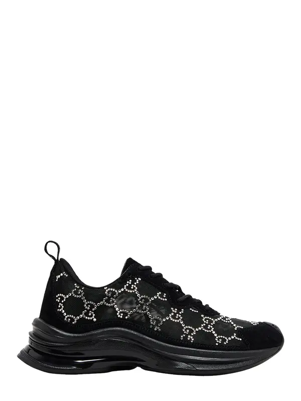 Gucci Run Sneaker With Crystal Detailing - Black