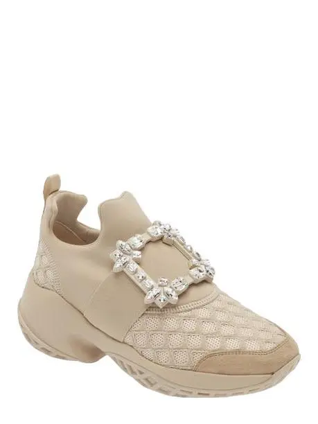 ROGER VIVIER Viv' Run Strass Sneakers - Natural Beige
