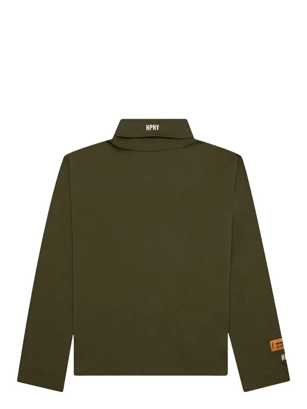 Heron Preston Logo Patch Rollneck Long-sleeve T-shirt 'dark Olive - Green