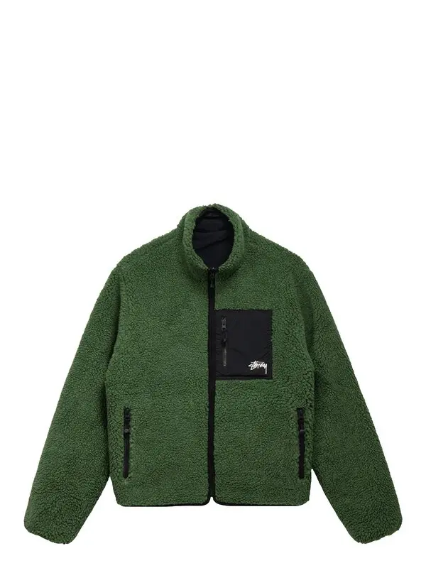StÜssy 8 Ball Sherpa Jacket - Green