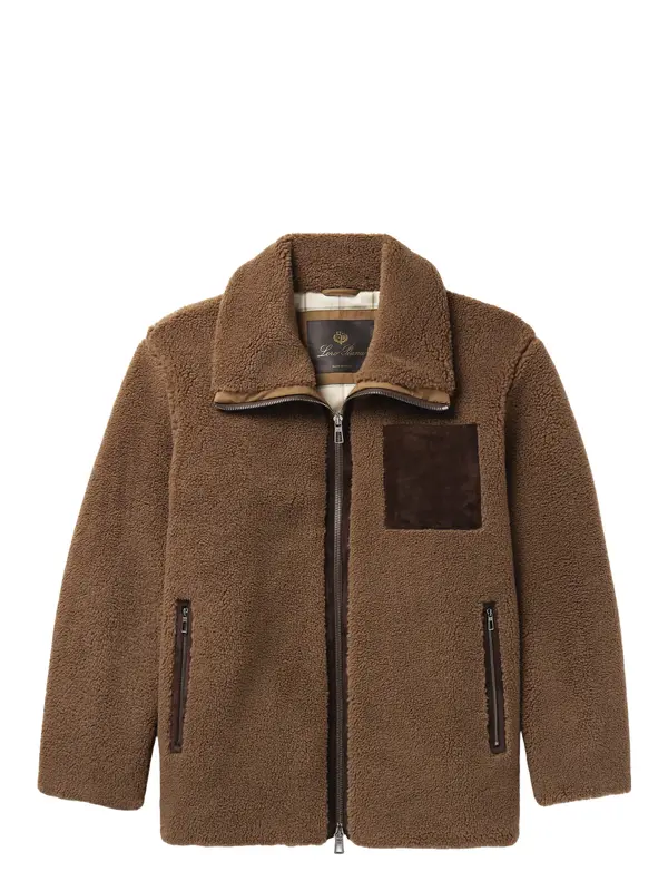 Loro Piana Tavan Cashmere And Silk-blend Fleece Jacket - Brown
