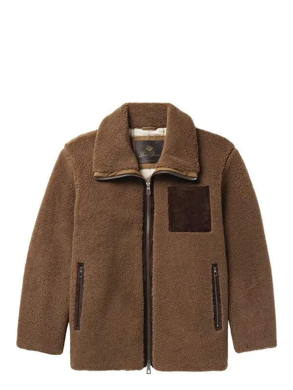 Loro Piana Tavan Cashmere And Silk-blend Fleece Jacket - Brown