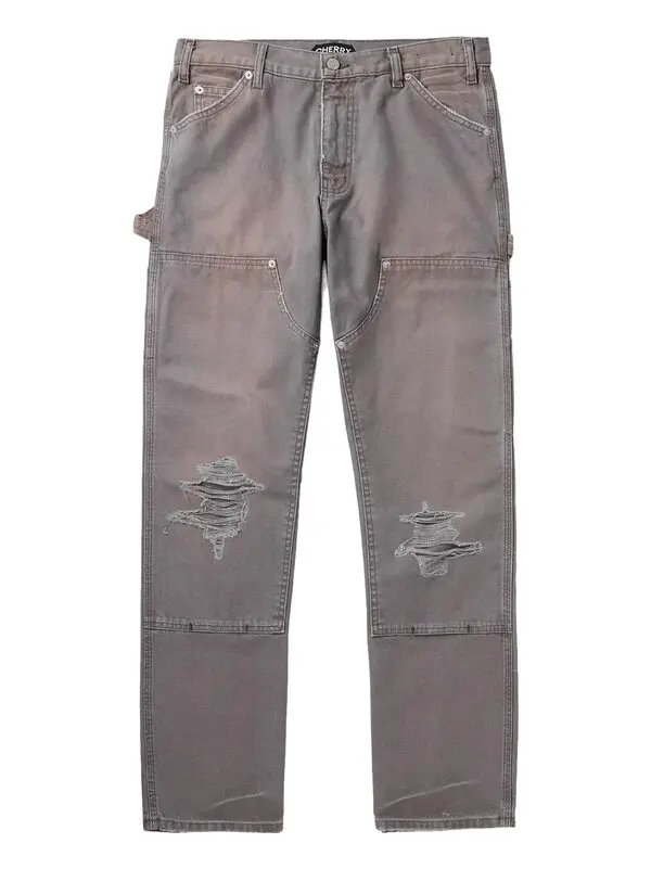 CHERRY LOS ANGELES Straight-leg Distressed Jeans - Gray