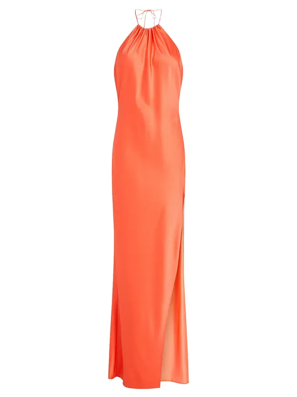 Alice + Olivia Zumi Draped Gown - Papaya