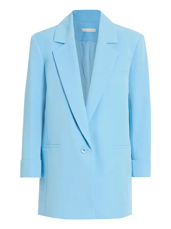 Alice + Olivia Shan Crepe Blazer - Light Blue