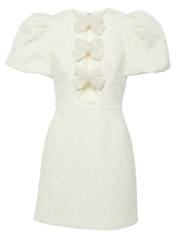 Rebecca Vallance Bridal Ophelia Bow-detail Minidress - White