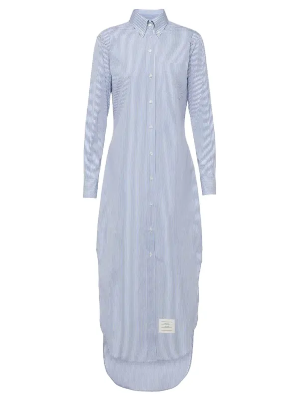 Thom Browne Cotton Shirt Dress - Blue