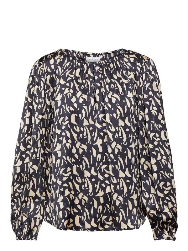 Velvet By Graham & Spencer Kade Printed Satin Blouse - Multicoloured