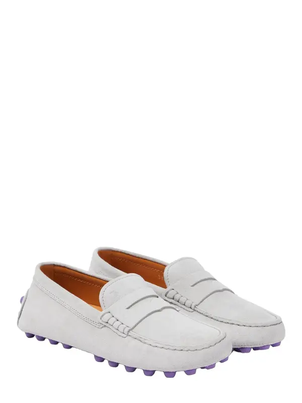 TOD'S Gommino Bubble Suede Moccasins - White