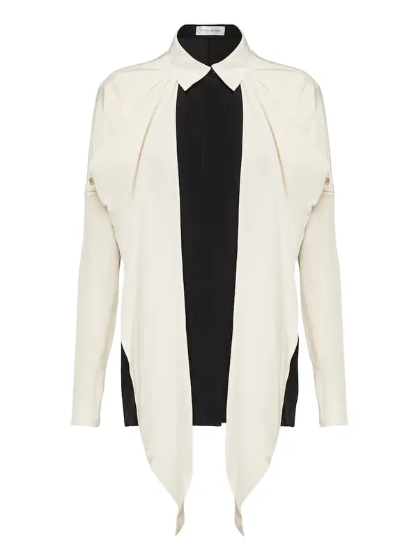 Victoria Beckham Bow-detail Silk Crêpe De Chine Blouse - Multicoloured