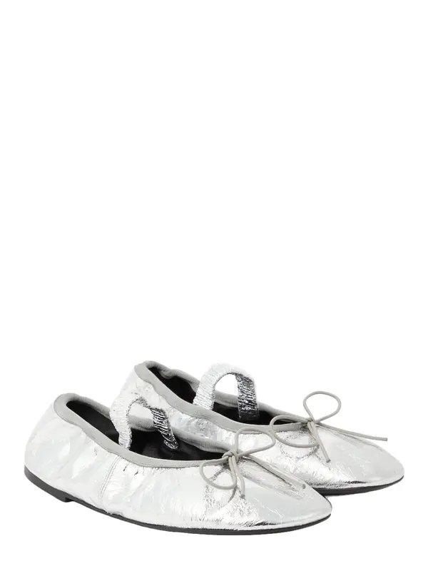 Proenza Schouler Metallic Leather Ballet Flats - Silver