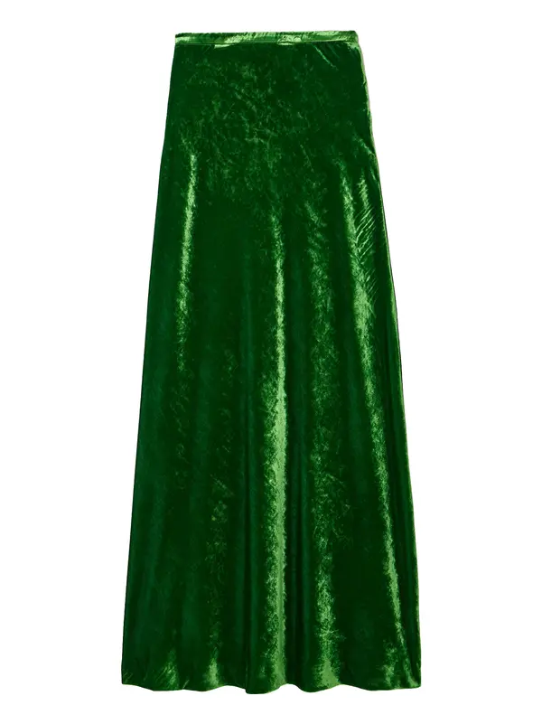 Bernadette Emily Velvet Maxi Skirt - Green