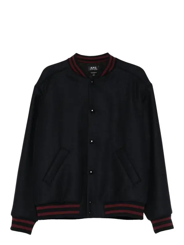 A.p.c. Striped Trim Jacket - Blue